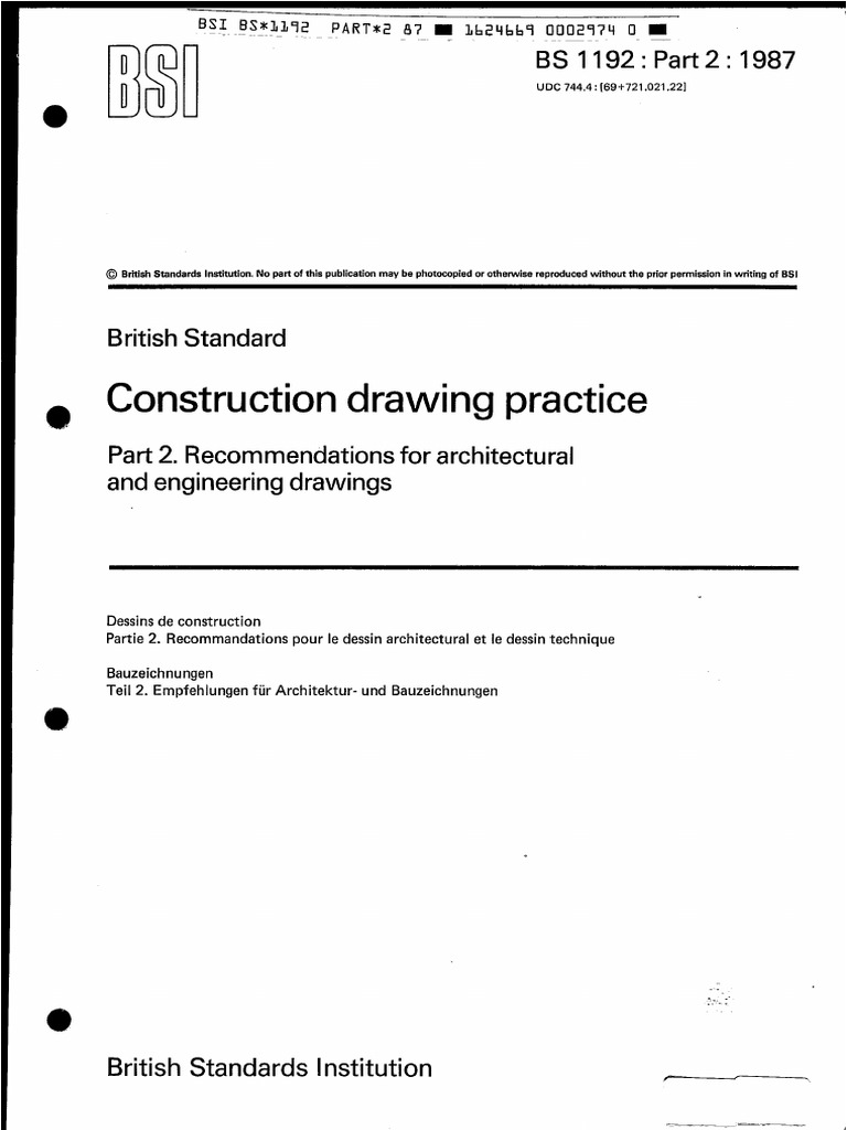 BS 1192-2-1987 Construction Drawing - Architectural and Engineering | PDF