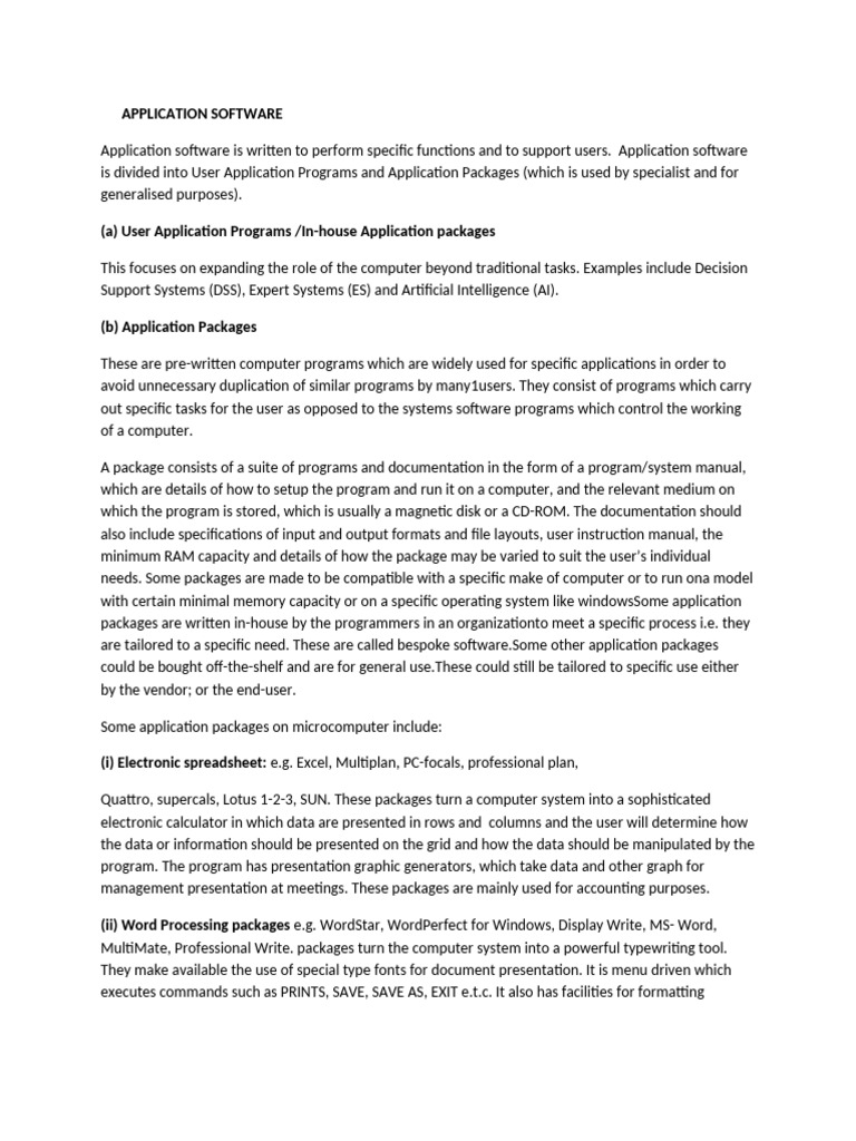 Application Software | PDF