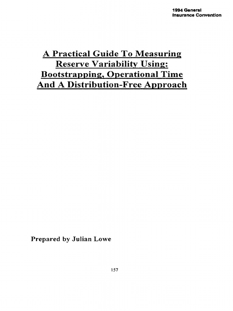 Bootstrapping Reserving | PDF