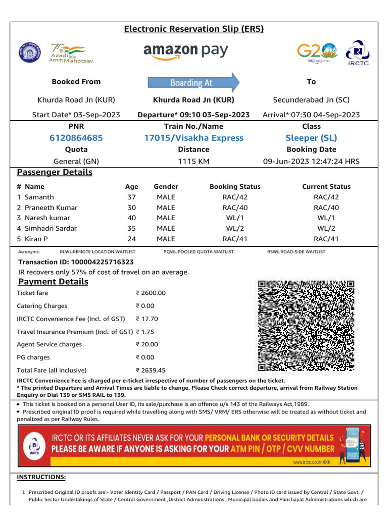 Khurda To Sec - 03092023 | PDF | Identity Document