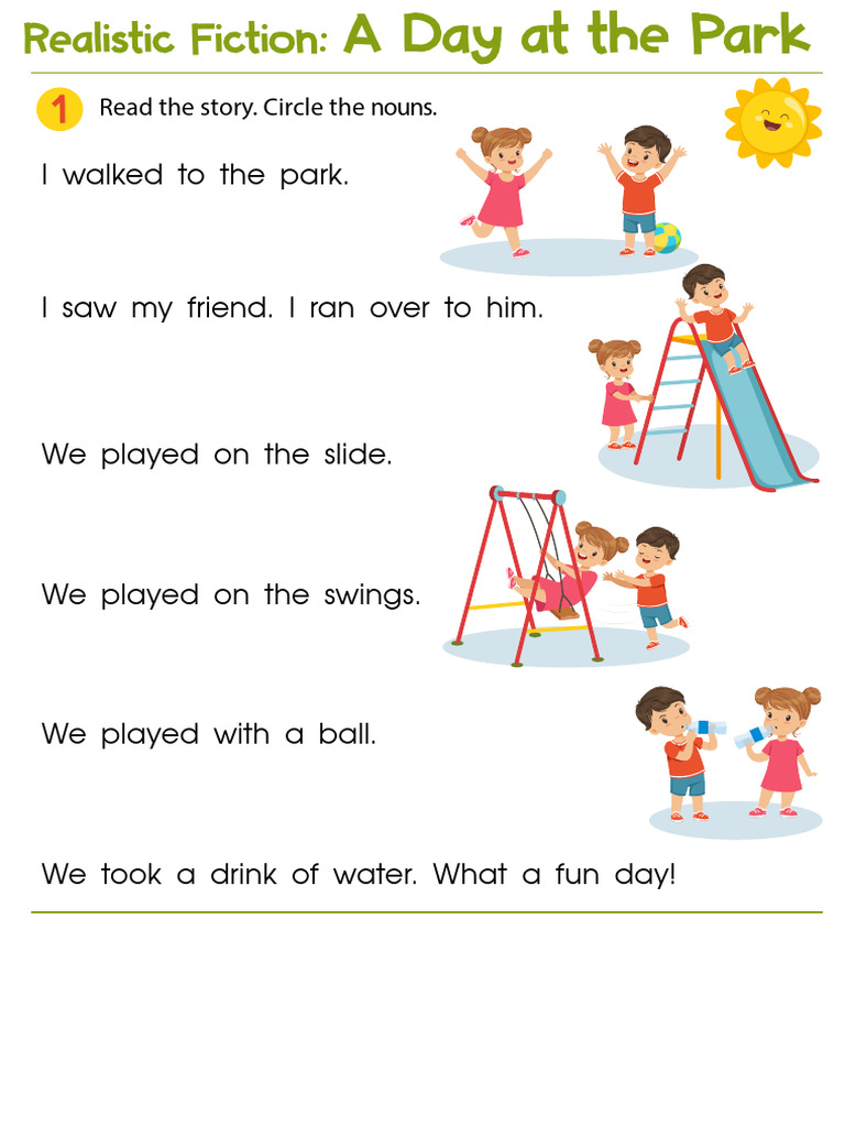 Grade 1 A Day at The Park Worksheet | PDF