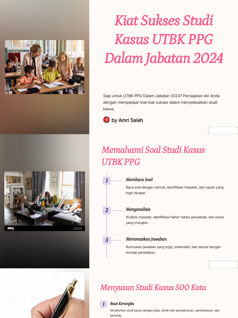 Kiat Sukses Studi Kasus UTBK PPG Dalam Jabatan 2024 | PDF