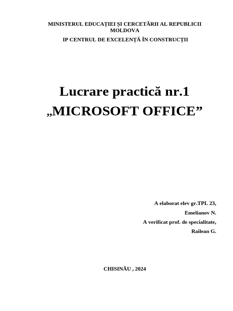 Foaie de Titlu | PDF