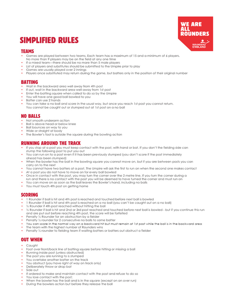 Simplified Rules 2018 | PDF