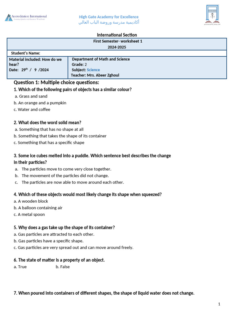 G2 - Worksheet | PDF