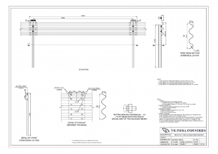 VRI - T-MBCB 2.0-4 MM Crash Tested - 4 MTR | PDF