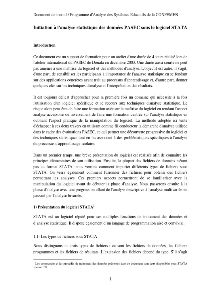 Initiation Analyse Statistique-2 | PDF