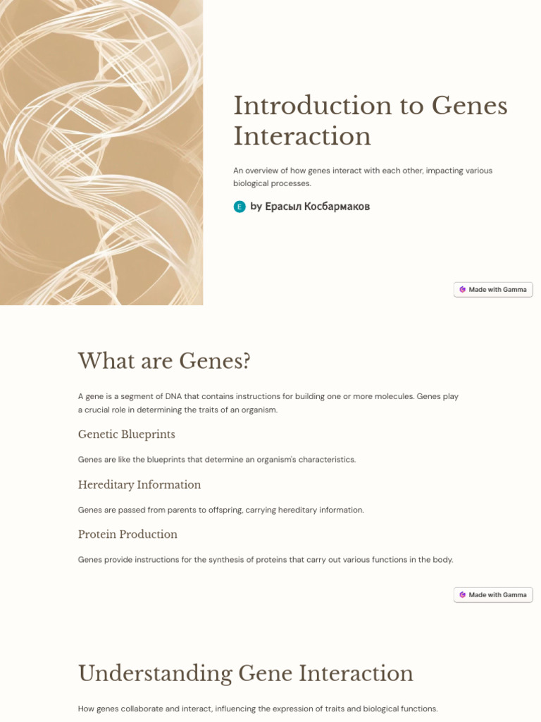 Introduction To Genes Interaction | PDF