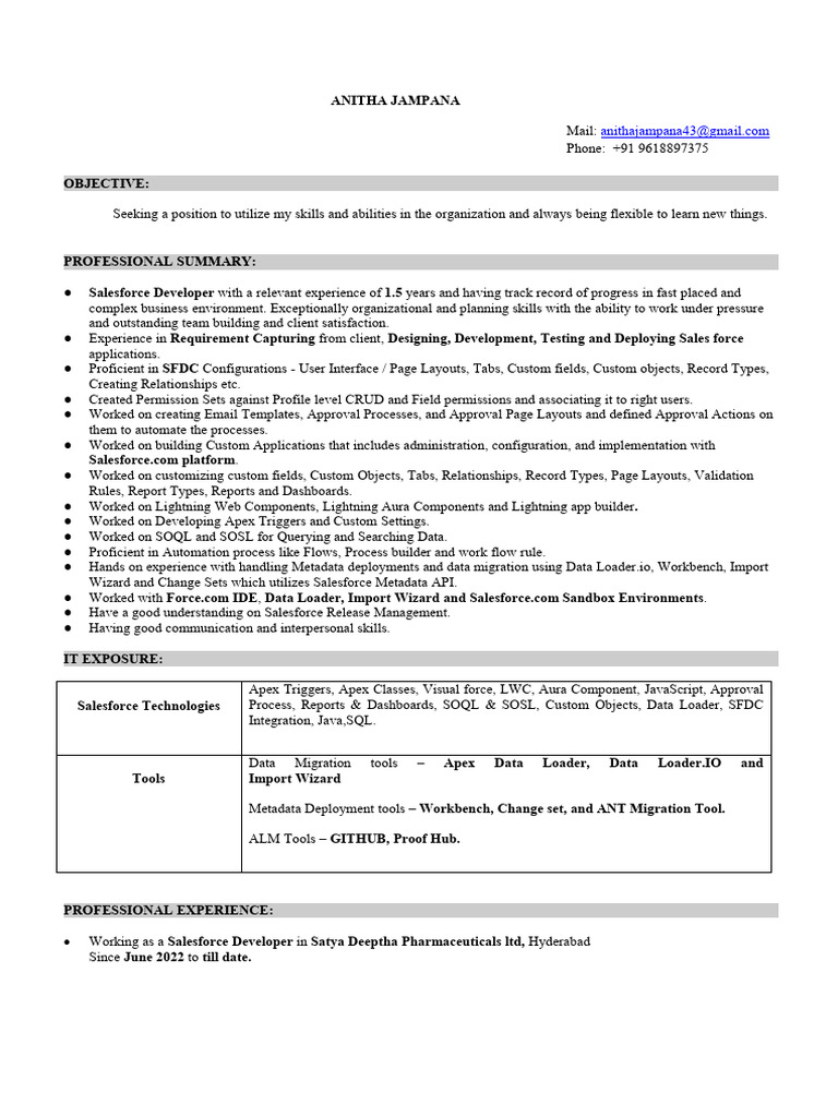 Anitha - Jampana Resume | PDF