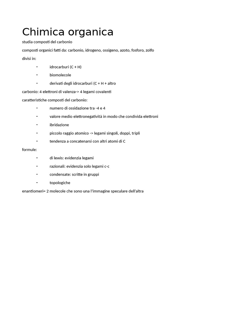 Chimica Organica | PDF