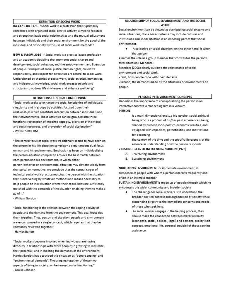 Social Environment and Social Work | PDF