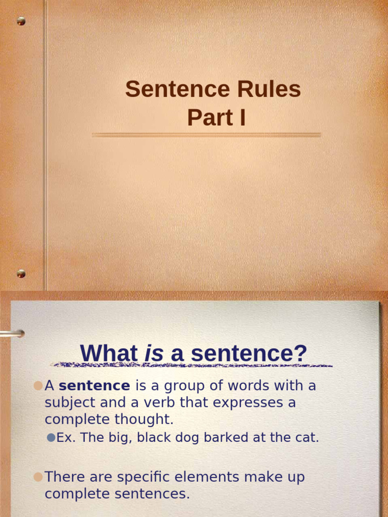Sentence Rules Part I | PDF
