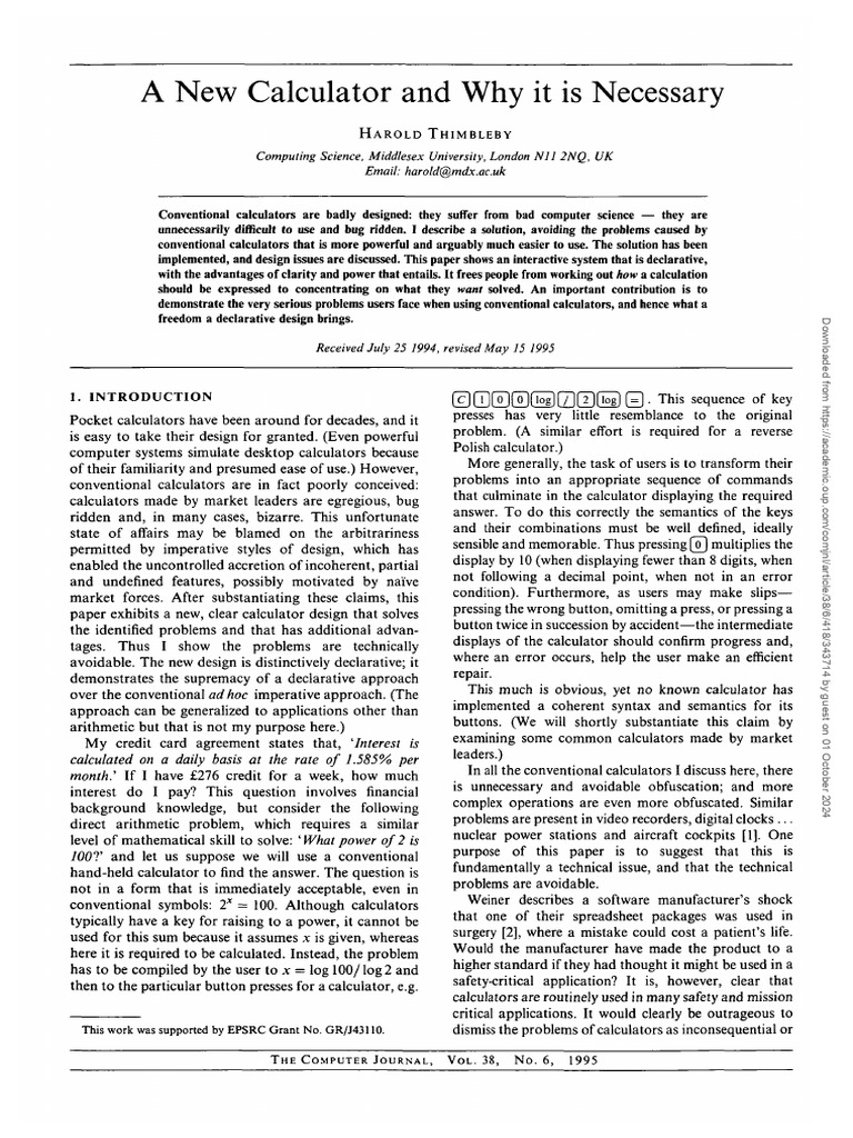 A New Calculator and Why It Is Necessary: FC) (T) Fo ) Fo ) (Log) F ...