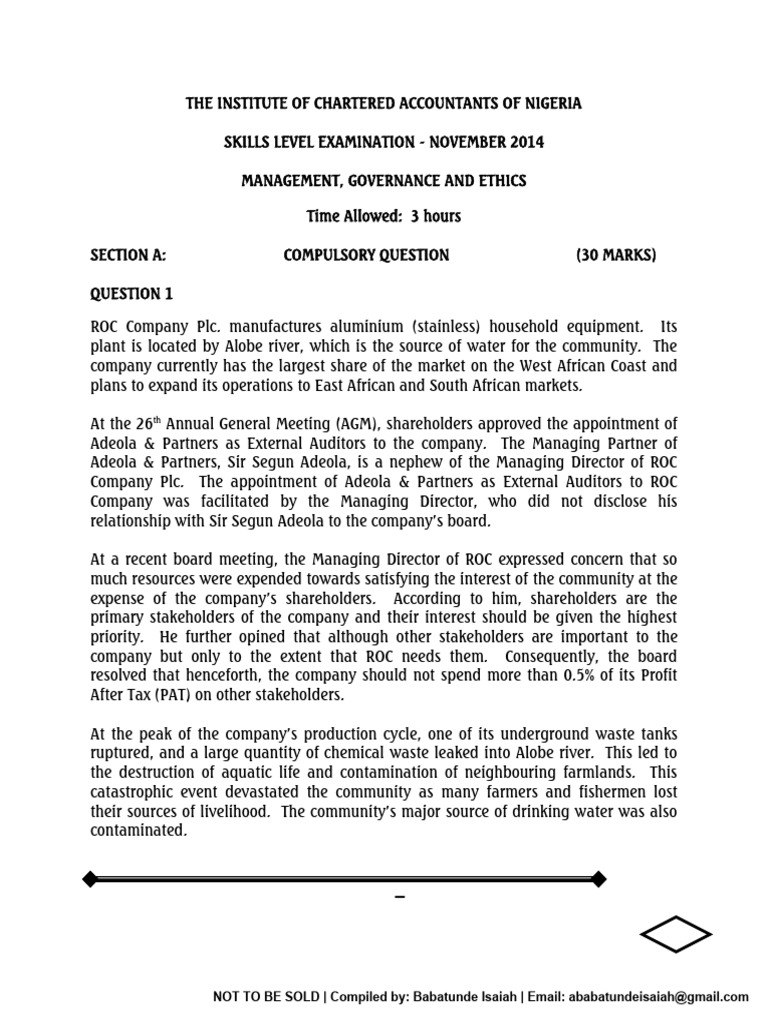 ICAN CSME Past Questions 2014 - May 2024 | PDF