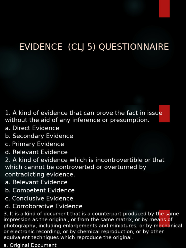 Group 6 CLJ 5 Evidence | PDF