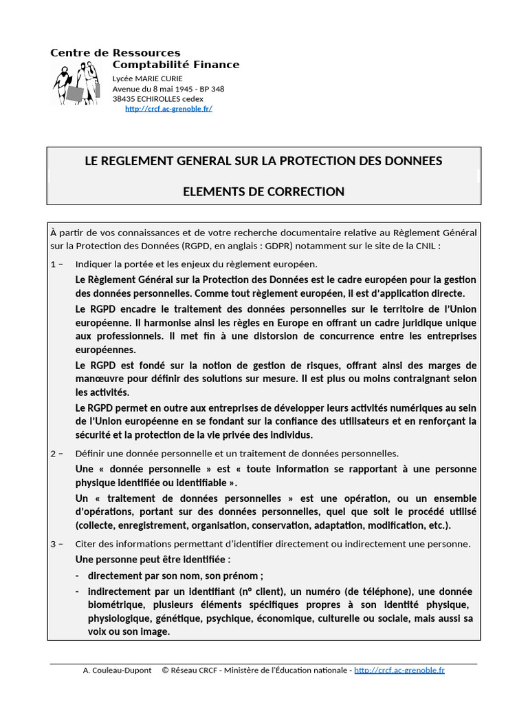 RGPD : Guide de Conformité Éducative | PDF