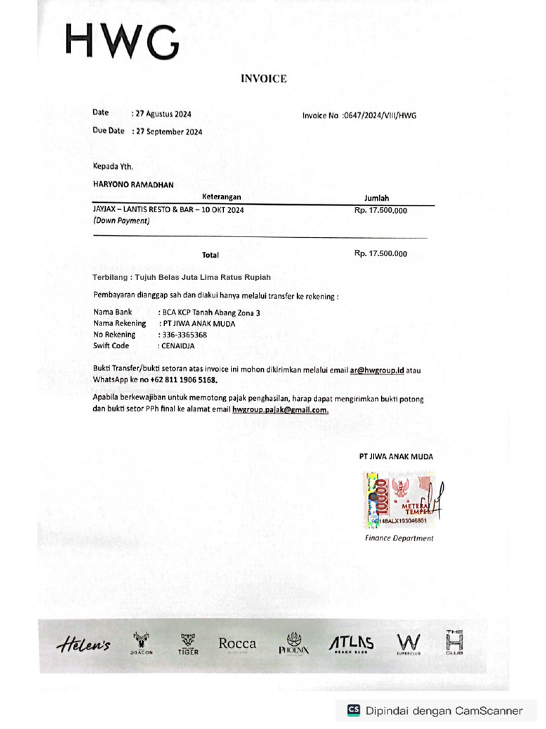 Jay Jack Invoice | PDF