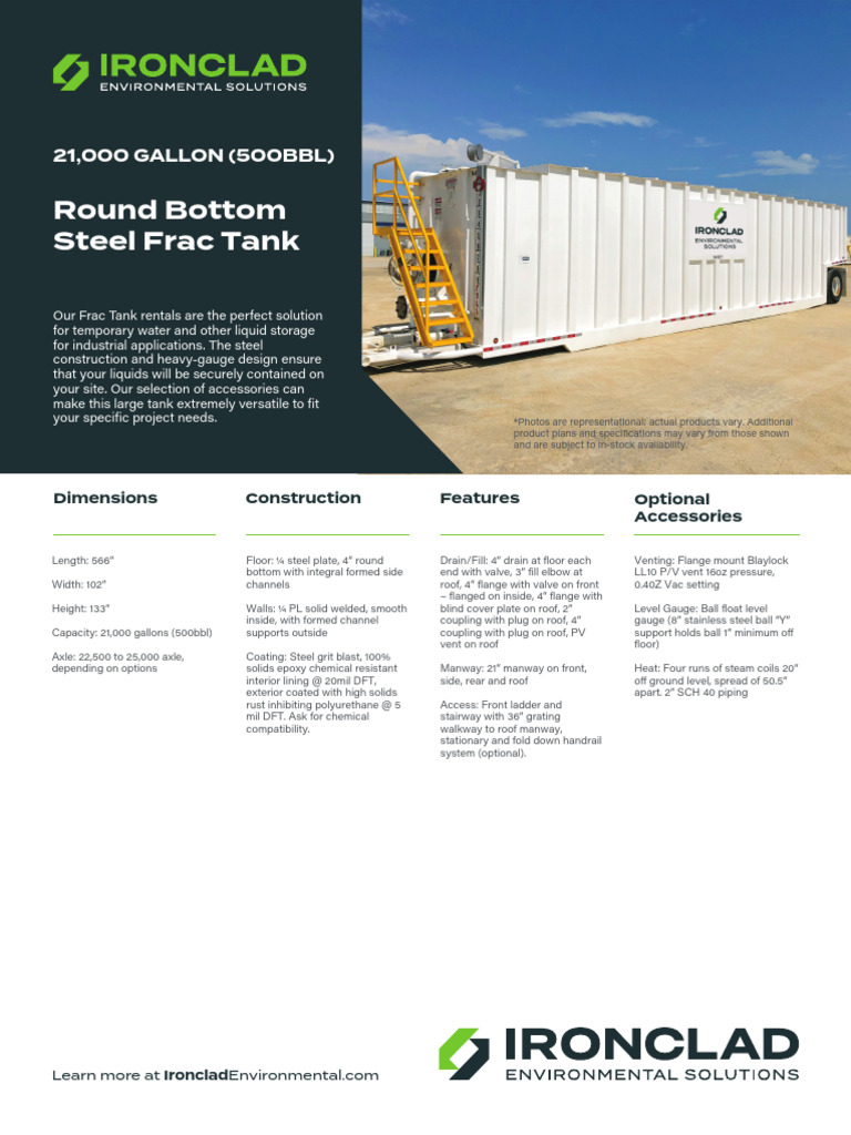 500BBL Steel Frac Tank - Round Bottom 1 | PDF