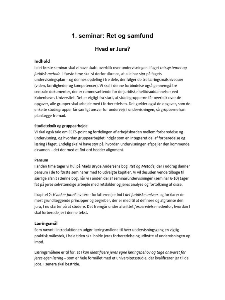S1 Ret Og Samfund | PDF