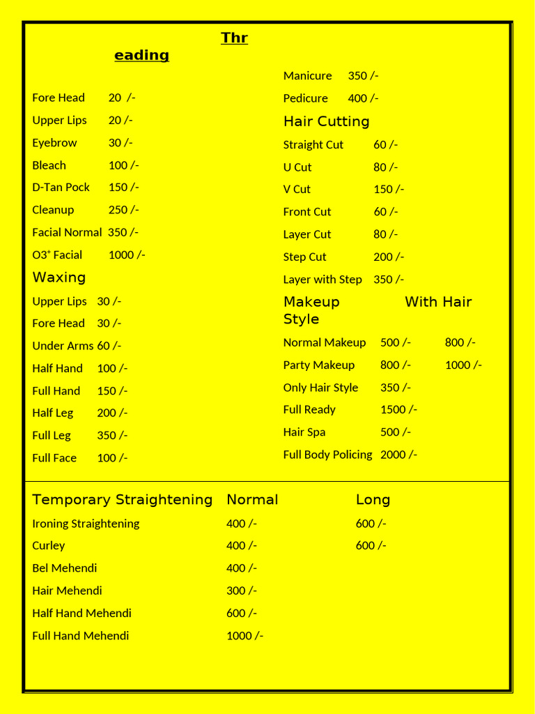 Rate List | PDF