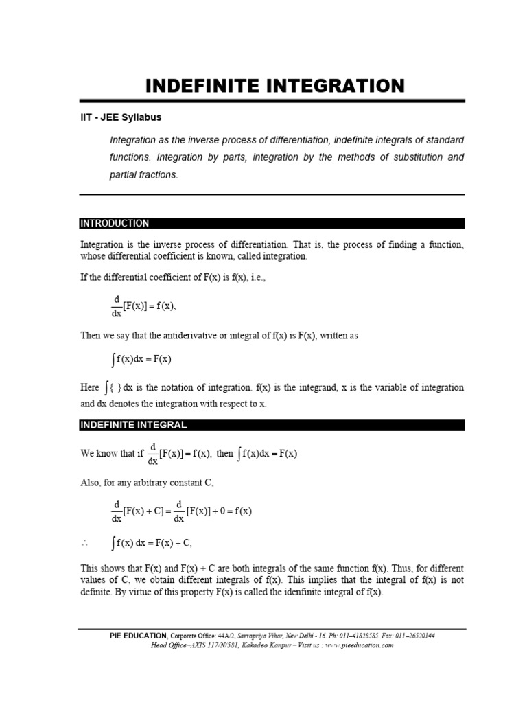 Integration Pi Sheet | PDF