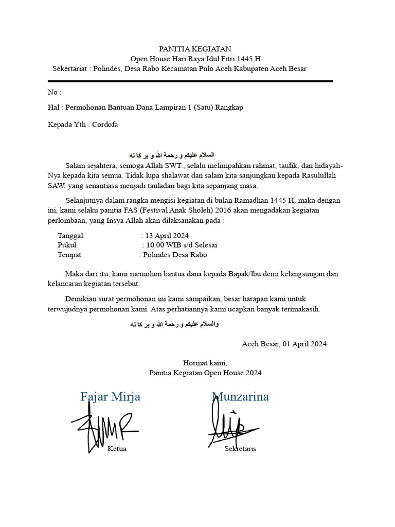 Proposal Open House Pulau Nasi | PDF