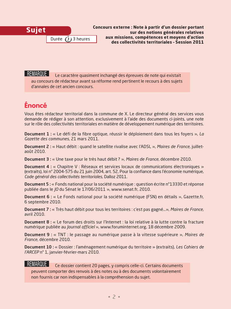 Exercice Note de Synthèse | PDF