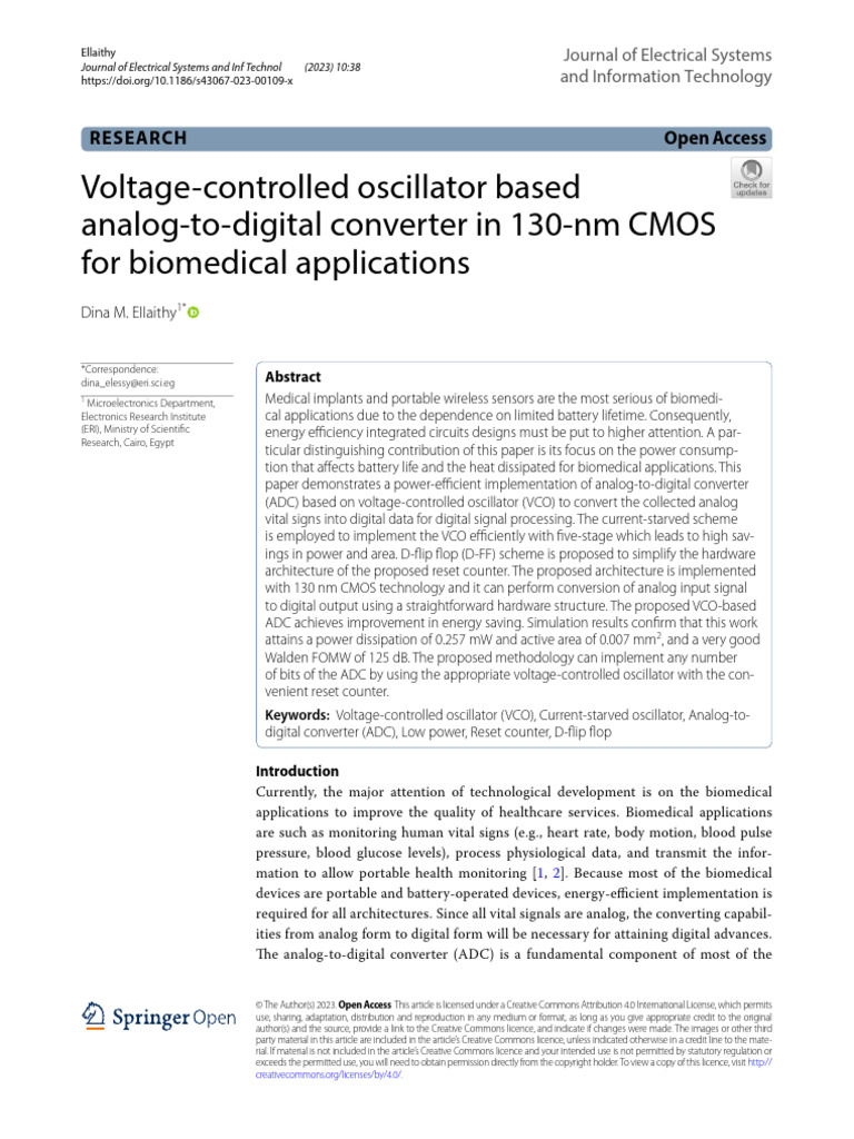 Voltage Controlled Oscillator Based Analog To Digi | PDF