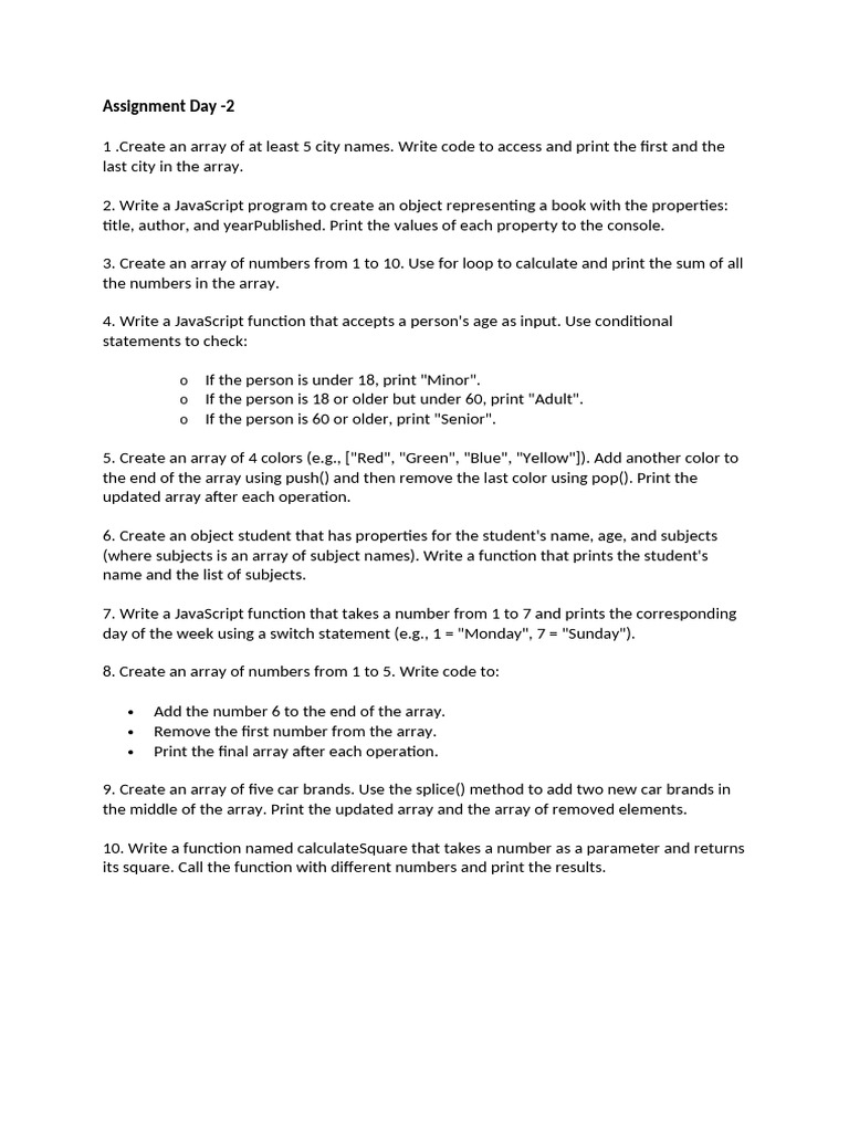 Assignment Day 2 | PDF