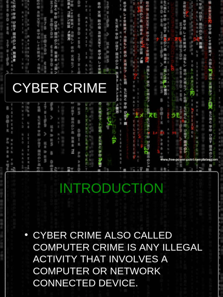 Presentation On Cyber Crime | PDF
