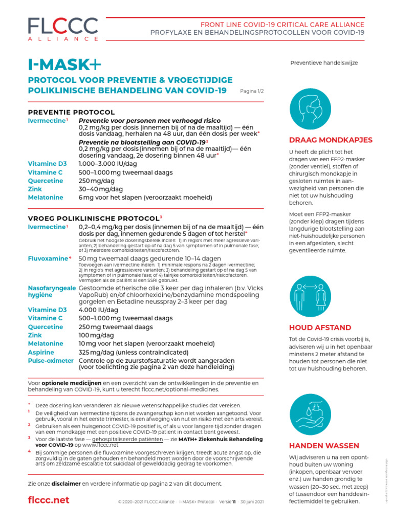 FLCCC - Alliance I MASK Plus Protocol NEDERLANDS Dutch | PDF