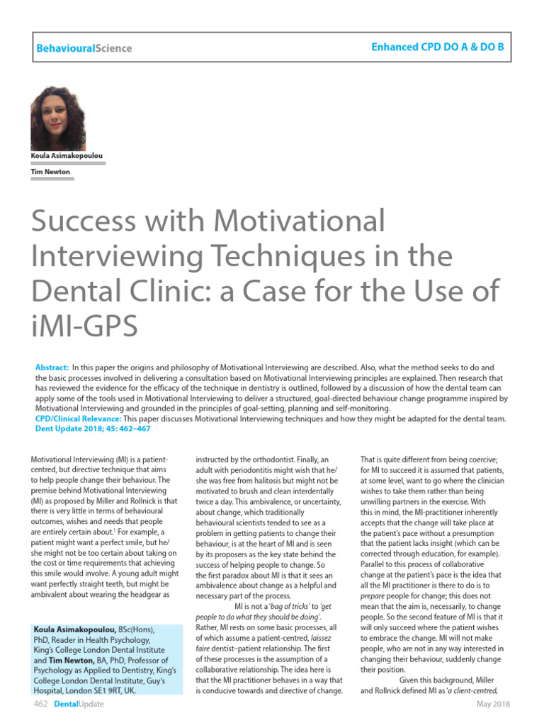 + Success With Motivational Interviewing Techniques 2018 | PDF