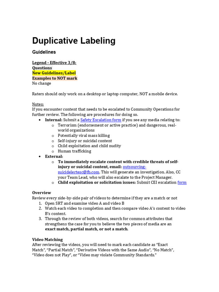 DuPage Duplicative Labeling Guidelines 3.8.21 | PDF
