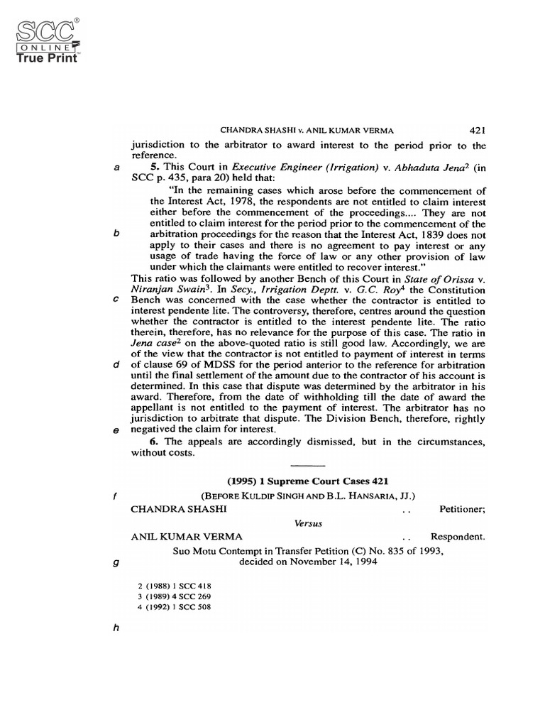Chandra Shashi v. Anil Kumar Verma, (1995) 1 SCC 421 | PDF