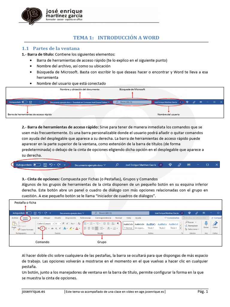 Tema1 Introduccion A Word | PDF