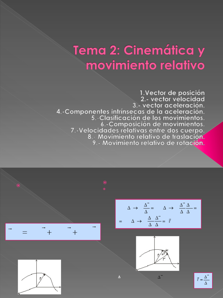 Tema 2 Cinemática y Mov. Relativo | PDF