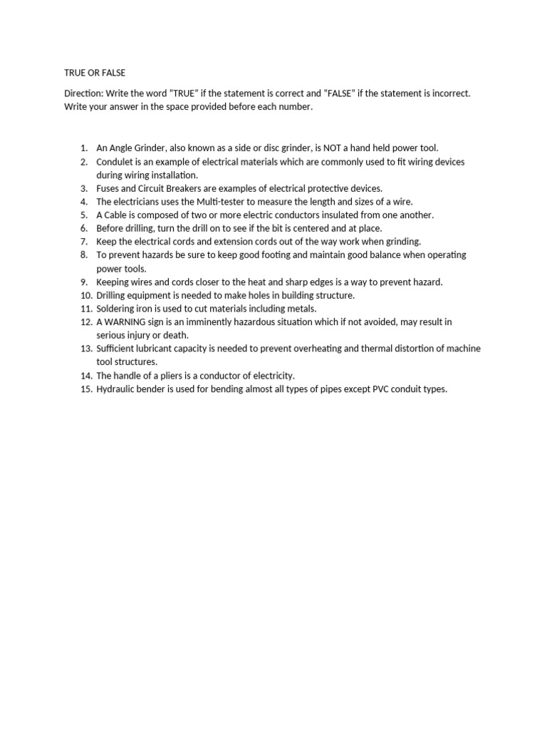 True or False Ail | PDF