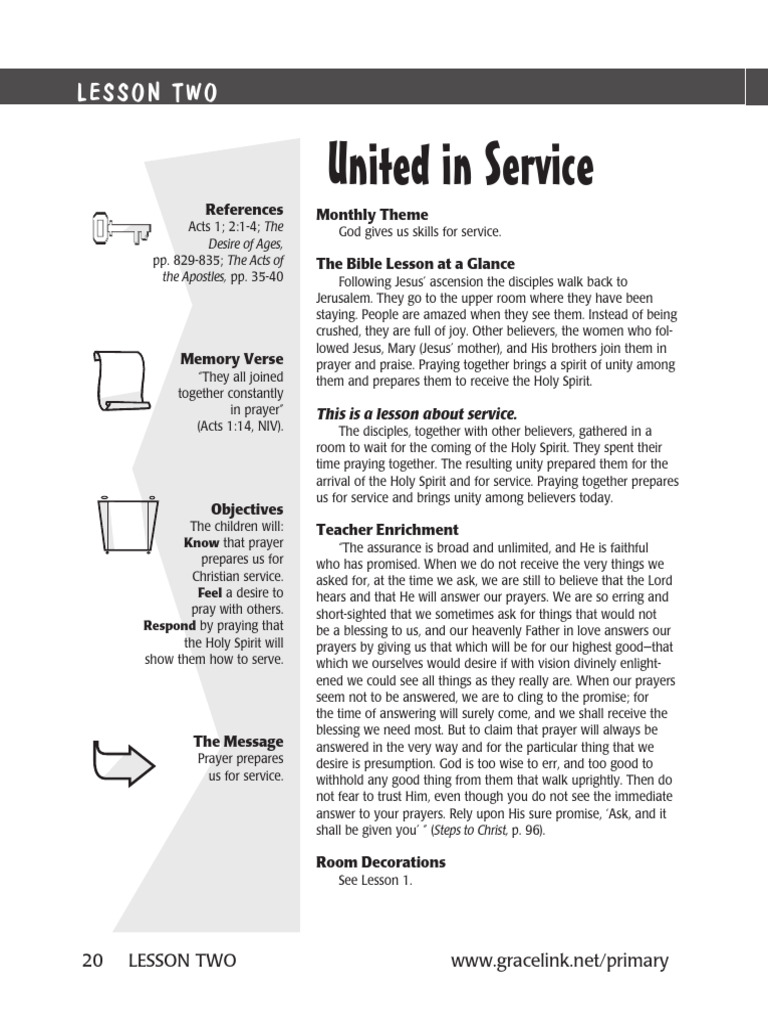 United in Service: Lesson Two | PDF