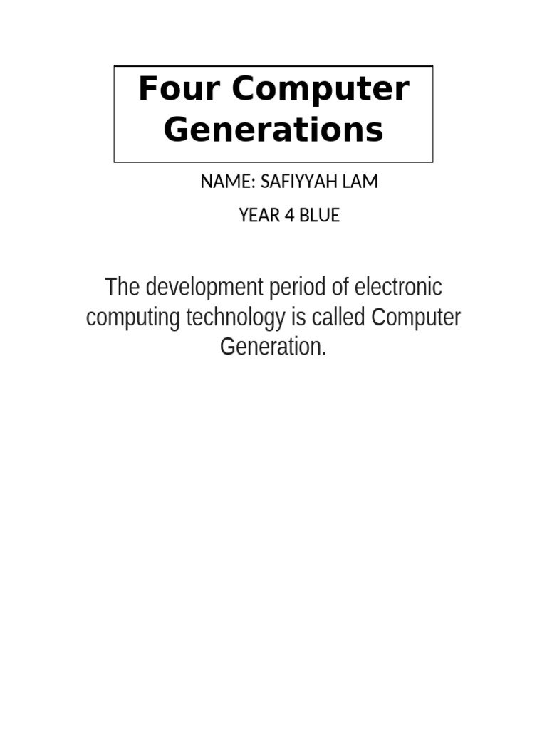 4 Generation of Computer | PDF