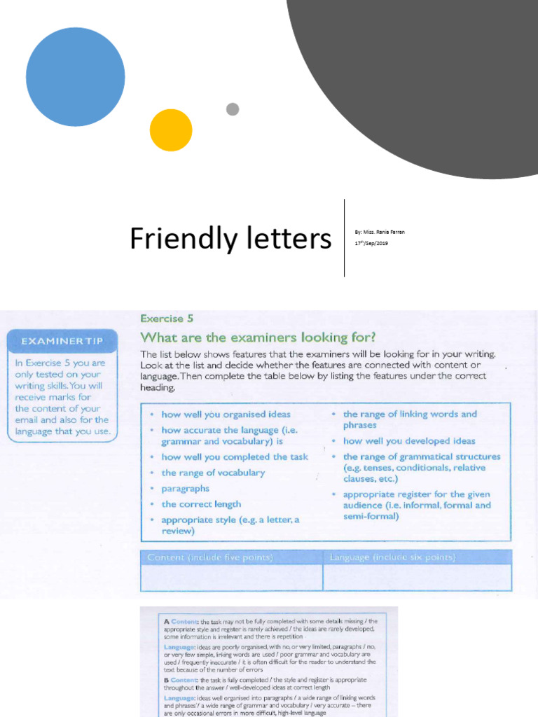 Friendly Letters | PDF