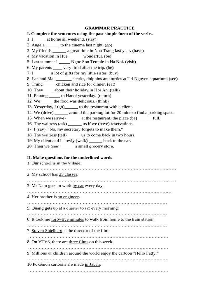 Grammar Practice | PDF