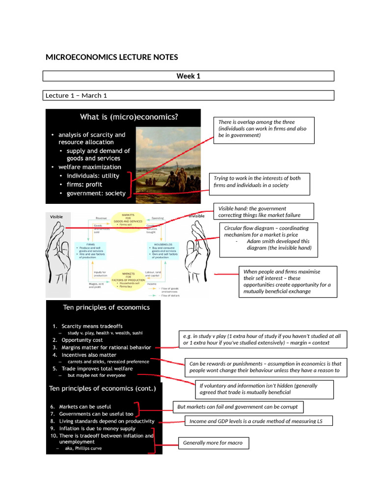 Microeconomics Lecture Notes Pdf