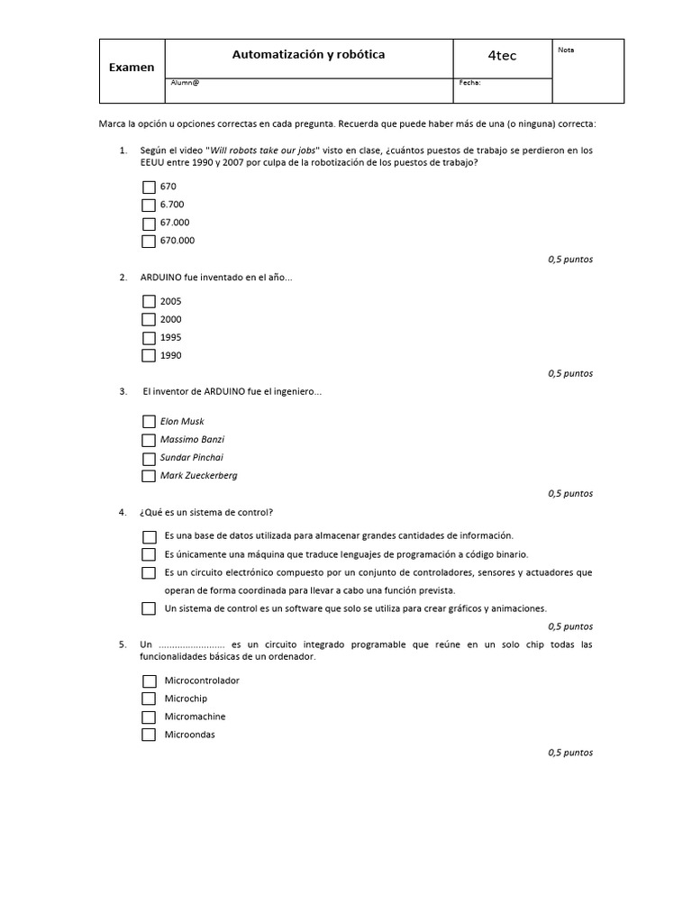 Examen Tec 4 Eeso | PDF
