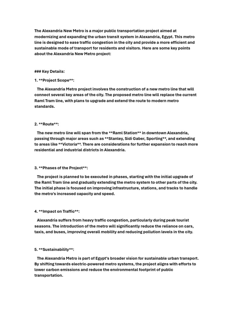 Alexandria Metro | PDF