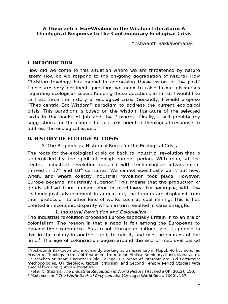 Creation Mandate in Wisdom Literature | PDF