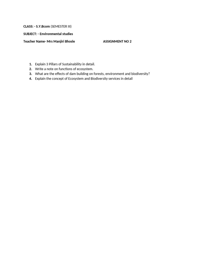 Evs Assignment No 2 | PDF