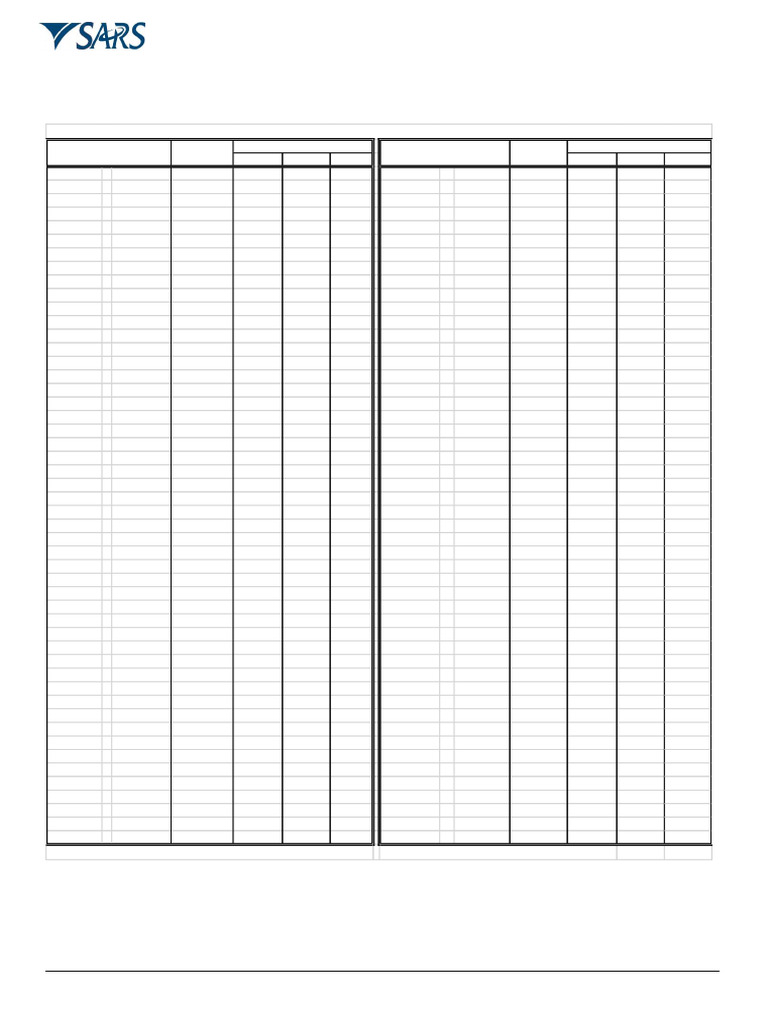 PAYE GEN 01 G01 A01 2025 Weekly Tax Deduction Tables External Annexure ...