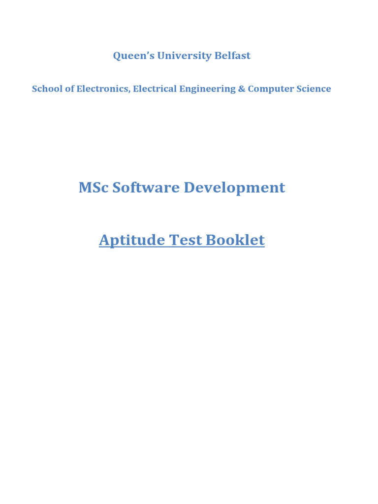 MSC SD - Aptitude Test Booklet - Local Candidate (1669) | PDF
