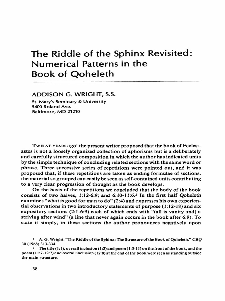 The Riddle of Sphinx Revisited | PDF