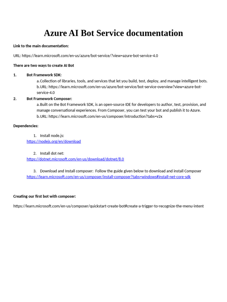Azure AI Bot Service Documentation | PDF